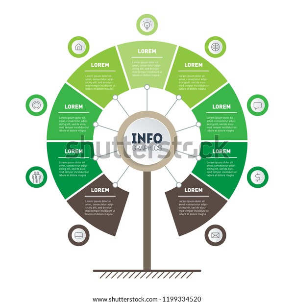 Vertical Timeline Infographics Tree Development Growth Stock Vector ...