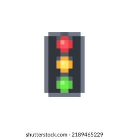 Vertical Traffic Light Pixel Art Flat Stock Vector (Royalty Free ...