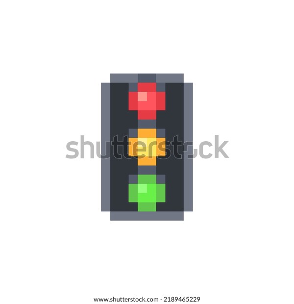 Vertical Traffic Light Pixel Art Flat Stock Vector (Royalty Free ...