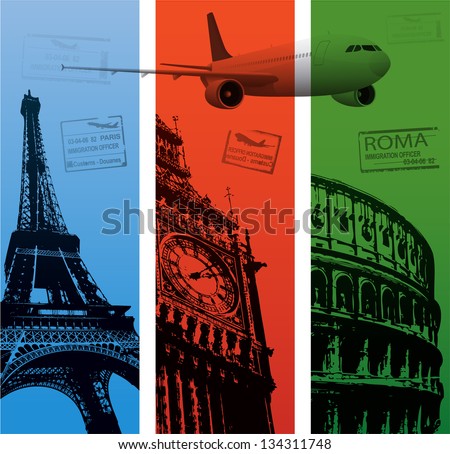 Vertical Travel Backgrounds Stock Vector (Royalty Free) 134311748 ...