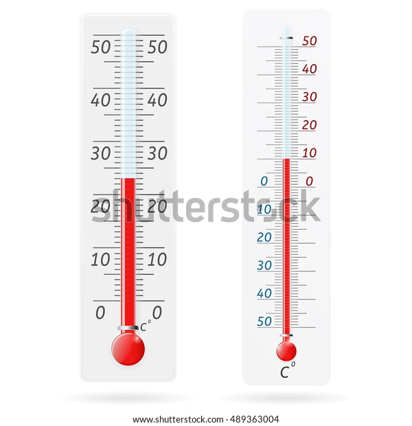 Vertical Weather Thermometer Vector Illustration Isolated Stock Vector ...