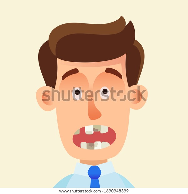 Very Bad Teeth Young Man Smoker Stock Vector (Royalty Free) 1690948399 ...