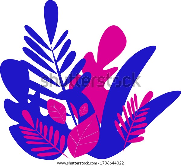 Very Contrasting Plants Vector Illustration Tropics Stock Vector ...