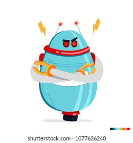 Very Cut Angry Robot Stock Vector (Royalty Free) 1077626240 | Shutterstock