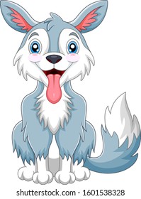 Very Cute Cartoon Wolf Stock Vector (Royalty Free) 1601538328 ...
