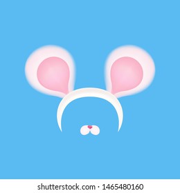 Sad Mouse Face Emoji Flat Icon: vector de stock (libre de regalías ...