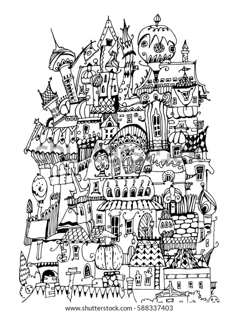 Very Detailed Building Doodle Design Element Stock Vector (Royalty Free ...