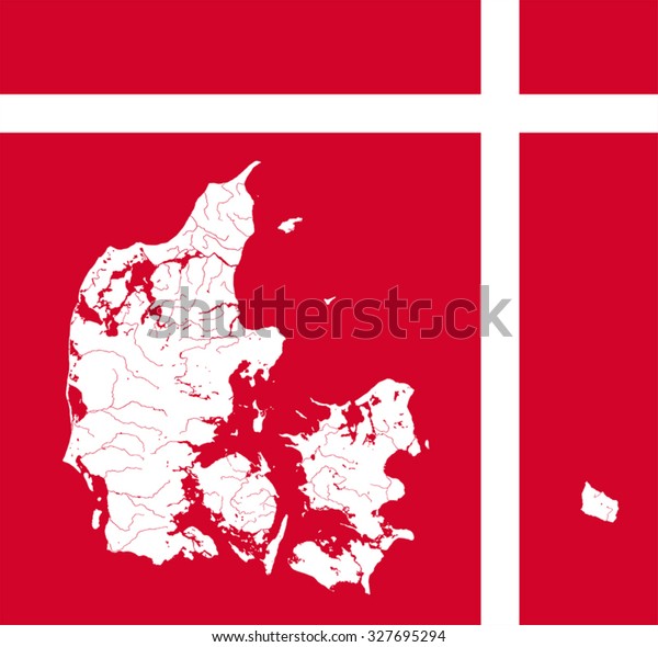 Very Detailed Outline Map Denmark Colors Stock Vector (Royalty Free ...