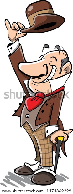 Very Elegant Polite Man Greeting Rising Stock Vector (Royalty Free ...