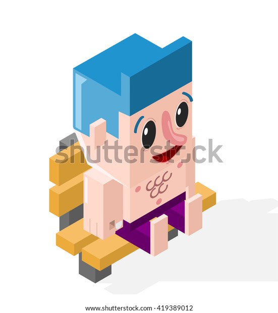 Very Happy Cartoon Boy Waiting On Stock Vector (Royalty Free) 419389012 ...