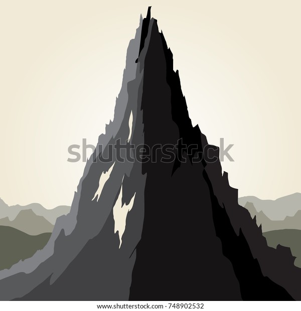Very High Mountains Cartoon Vector Drawn Stock Vector (Royalty Free ...