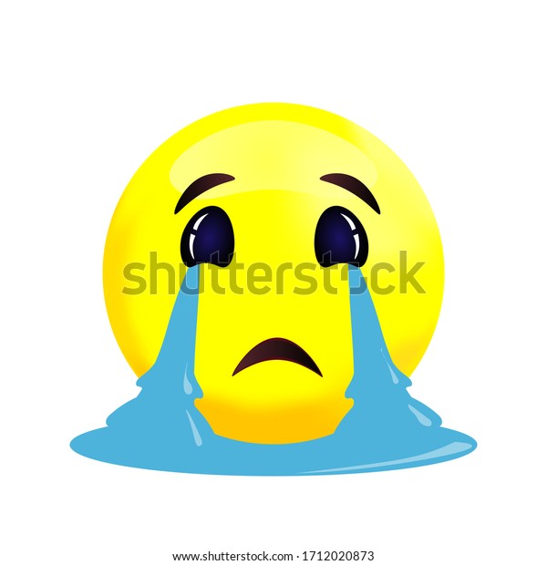 Very Sad Crying Face Face Yellow Stock Vector (Royalty Free) 1712020873 ...