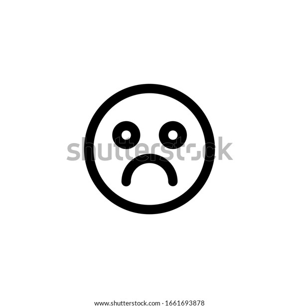 Very Sad Emoticon Icon Refuse Concept Stock Vector (Royalty Free ...