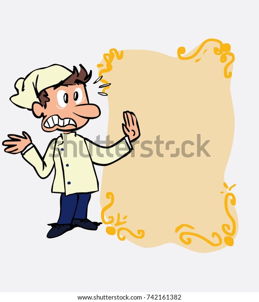 Very Scared White Chef Showing He Stock Vector (Royalty Free) 742161382 ...