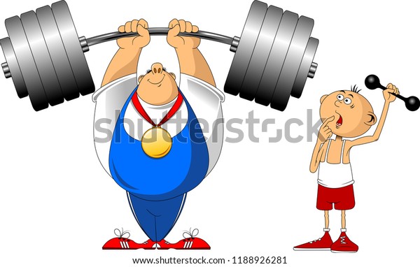 Very Strong Man Very Weak Boy: стоковая векторная графика (без ...