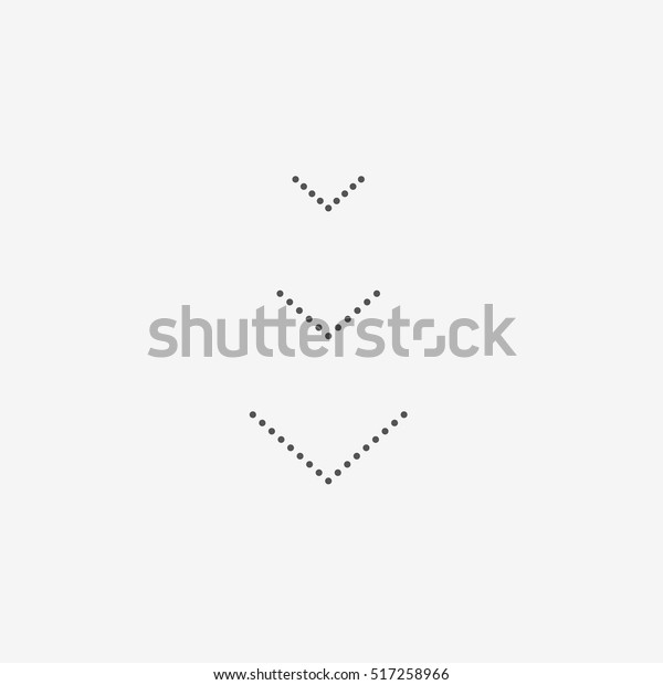 Very Thin Arrow Vector Icon Down Stock Vector (Royalty Free) 517258966 ...