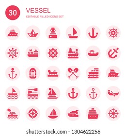 Vessel Icon Set Collection 30 Filled Stock Vector (Royalty Free ...