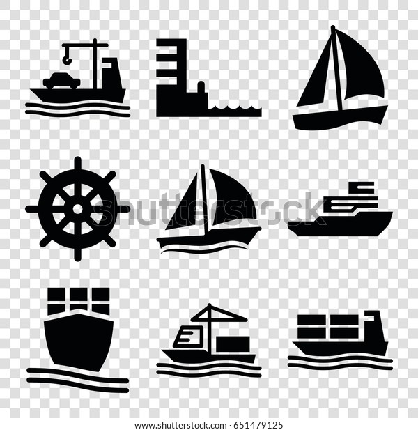 Vessel Icons Set Set 9 Vessel: стоковая векторная графика (без ...