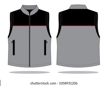 Sport Vest Design Blackredwhite Vectorfront Back Stock Vector (Royalty ...