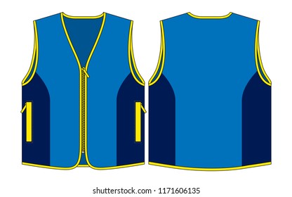 Sport Vest Design Blueyellow Edge Vectorfront Stock Vector (Royalty ...