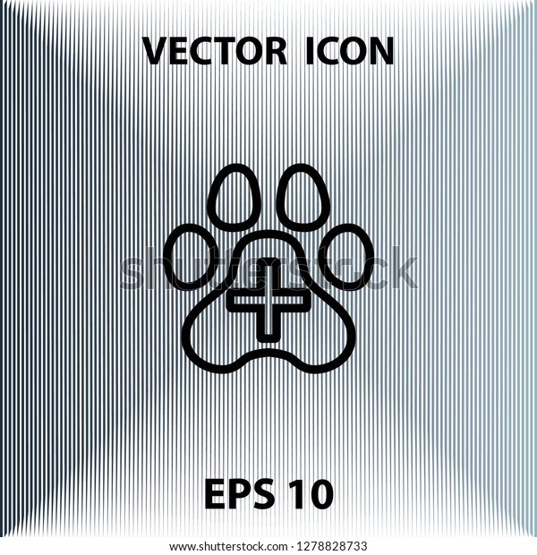 Veterinary Care Sign Vector Outline Icon Stock Vector (Royalty Free ...