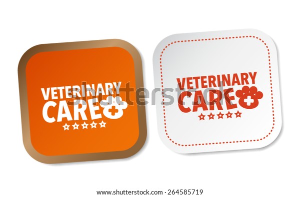 Veterinary Care Stickers Stock Vector (Royalty Free) 264585719