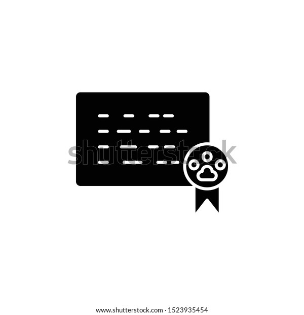 Veterinary Certificate Icon Simple Glyph Flat Stock Vector (Royalty ...