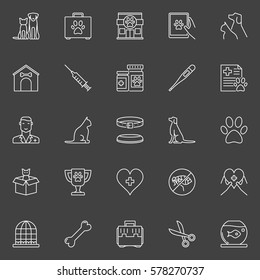 Veterinary Line Icons Vector Set Vet Stock Vector (Royalty Free ...