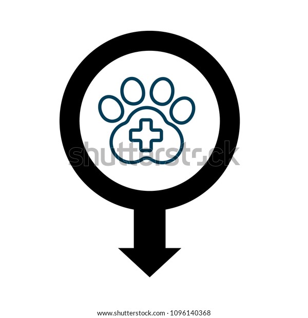 Veterinary Here Dog Paw Map Pointer Stock Vector (Royalty Free ...