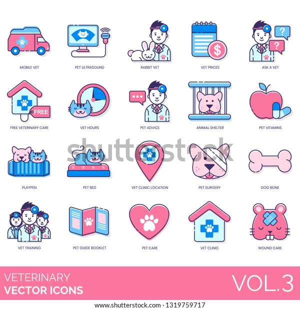 Veterinary Icons Including Mobile Pet Ultrasound Stock Vector (Royalty ...