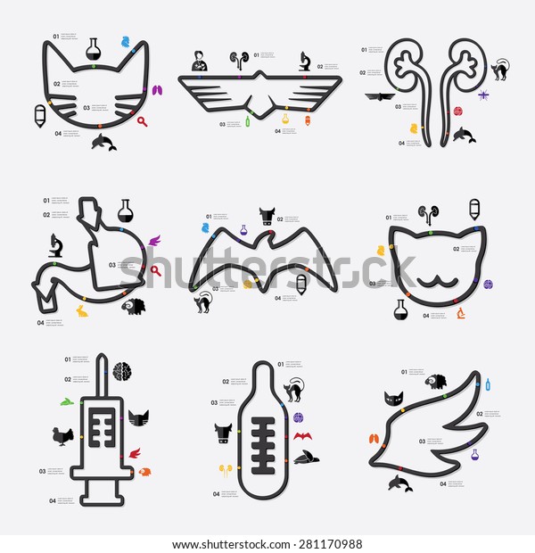Veterinary Line Infographic Illustration Fully Editable 库存矢量图（免版税 ...