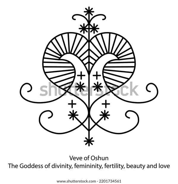 Veve de Oshun. Símbolo religioso vudú.: vector de stock (libre de ...