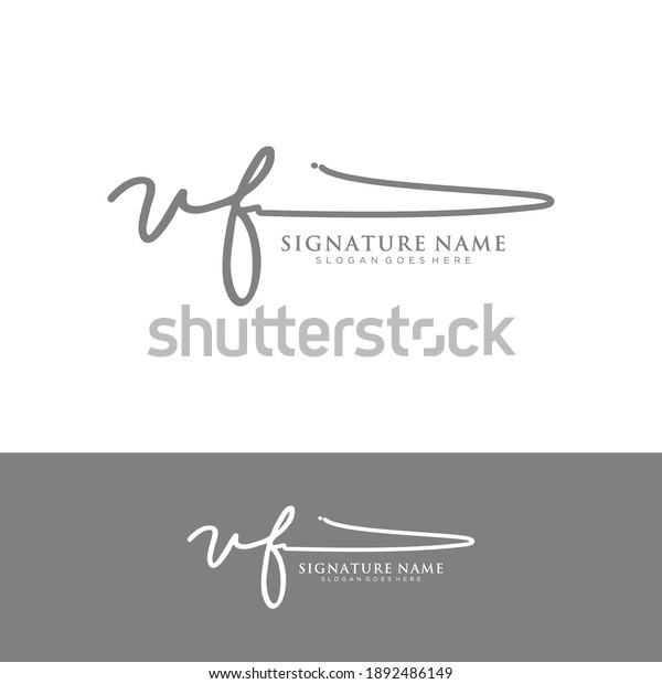 Vf Initial Letter Handwriting Signature Logo Stock Vector (Royalty Free ...