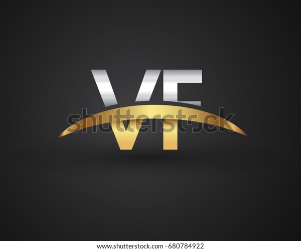 Vf Initial Logo Company Name Colored Stock Vector (Royalty Free) 680784922
