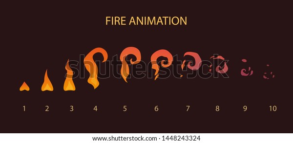 Vfx Effect Storyboard Fire Animation Sprites: เวกเตอร์สต็อก (ปลอดค่า ...