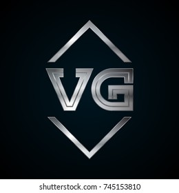 Vg Monogram Metal Logo Silver Logo Stock Vector (Royalty Free ...