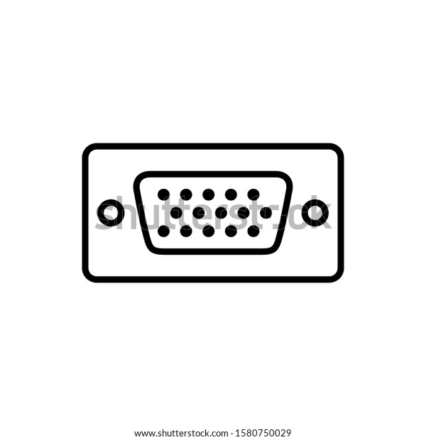Vga Icon Line Design Template Stock Vector (Royalty Free) 1580750029 ...