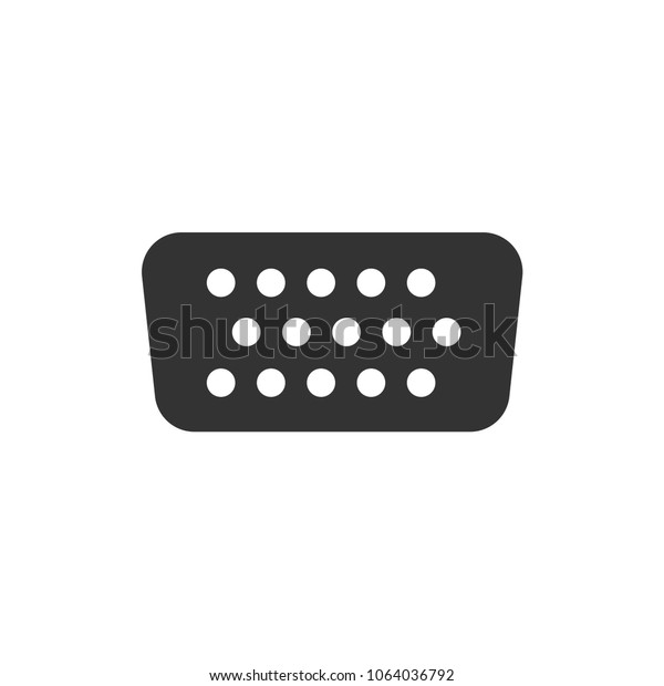 Vga Iconconnector Vectorcable Sign Isolated On Stock Vector (Royalty ...