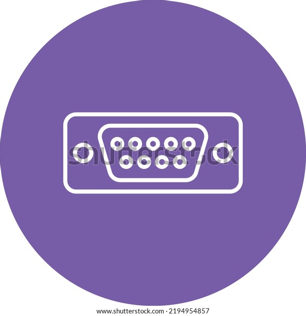 Vga Port Line Circle Icon Vector Stock Vector (Royalty Free) 2194954857 ...
