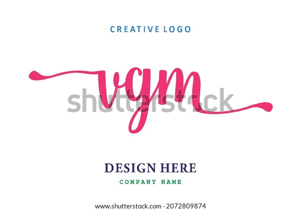 Vgm Lettering Logo Simple Easy Understand Stock Vector (Royalty Free ...