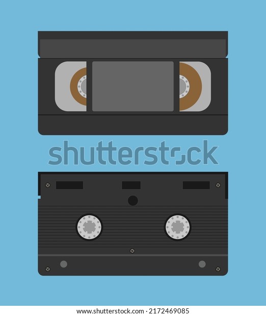 Vhs Cassette Front Back Sides Vector: เวกเตอร์สต็อก (ปลอดค่าลิขสิทธิ์ ...