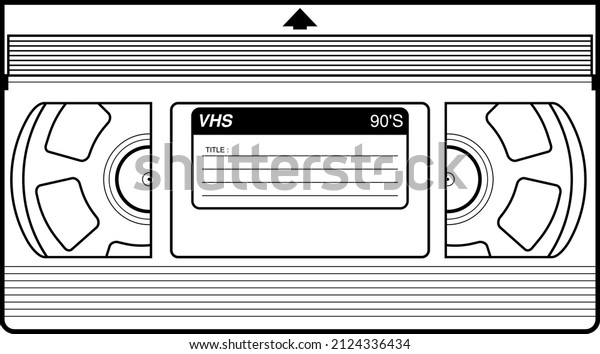 Vhs Cassette Retro 90s Outline Icon 库存矢量图（免版税）2124336434 | Shutterstock
