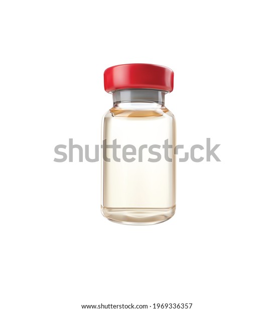 Vial Red Cap Highly Realistic Illustration Stock Vector (Royalty Free ...