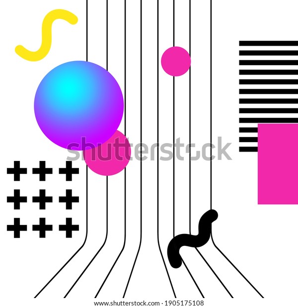 Vibrant 3d Geometry Lines Abstract Collage Stock Vector (Royalty Free ...