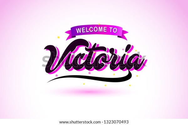 Victoria Welcome Creative Text Handwritten Font Stock Vector (Royalty ...