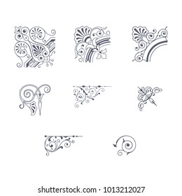 Victorian Corner Ornamentvector Set: เวกเตอร์สต็อก (ปลอดค่าลิขสิทธิ์ ...