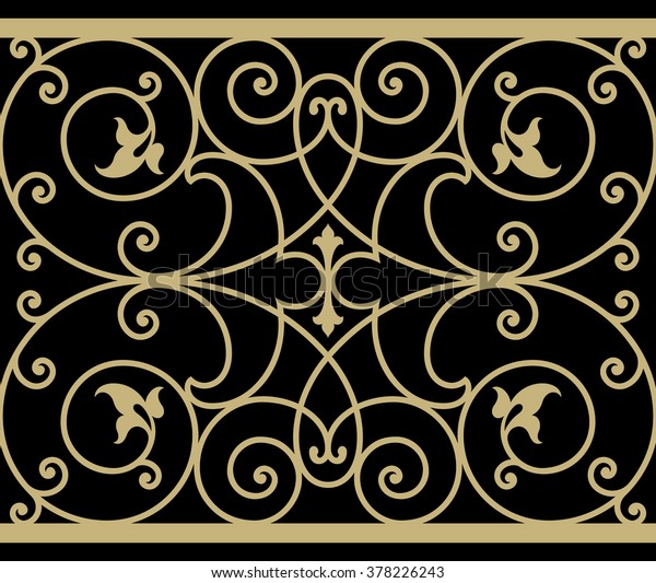Victorian Iron Work Seamless Border Stock Vector (Royalty Free ...