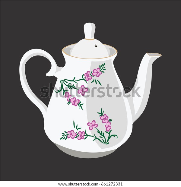 Victorian Tea Pot Vector Illustration Stock Vector (Royalty Free ...
