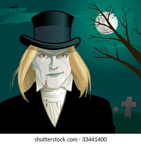 Victorian Vampire Top Hat Under Full Stock Vector (Royalty Free ...
