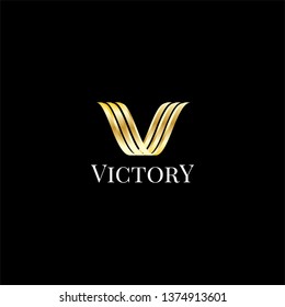 Victory Design Logo Template Brand Company Stock Vector (Royalty Free ...